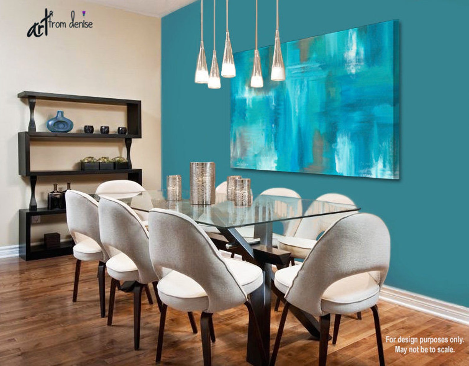 Turquoise Wall Art Canvas Original Abstract Painting Teal - Etsy