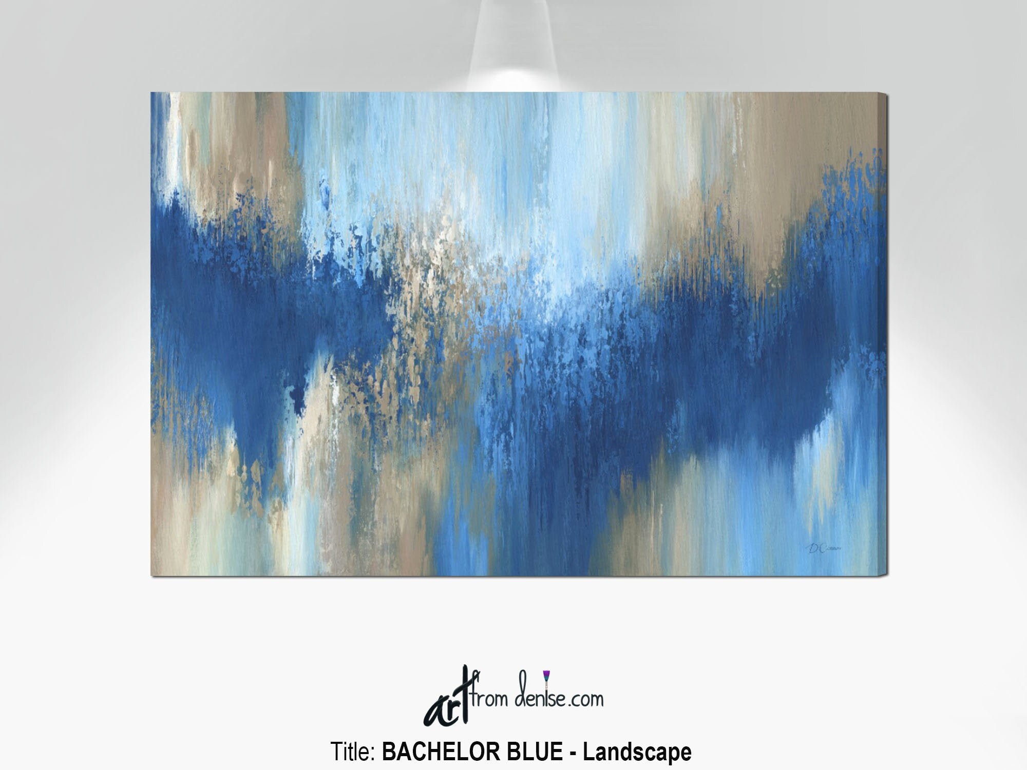 Large wall art Navy blue canvas art print of abstract | Etsy