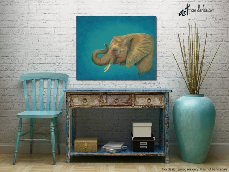 Elephant Pictures Large Canvas Wall Art Print of Original | Etsy