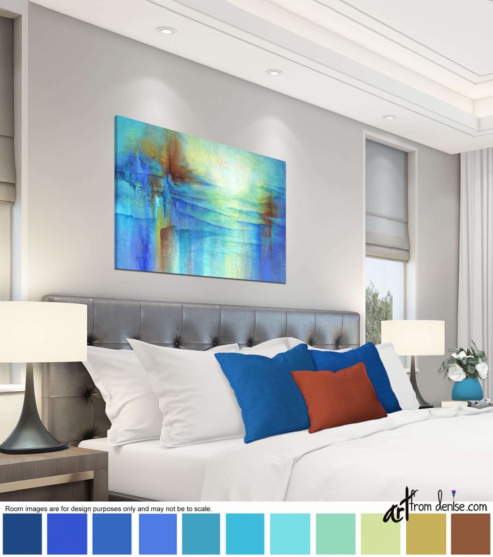Large Wall Art Canvas Art Print of Abstract Painting Blue - Etsy
