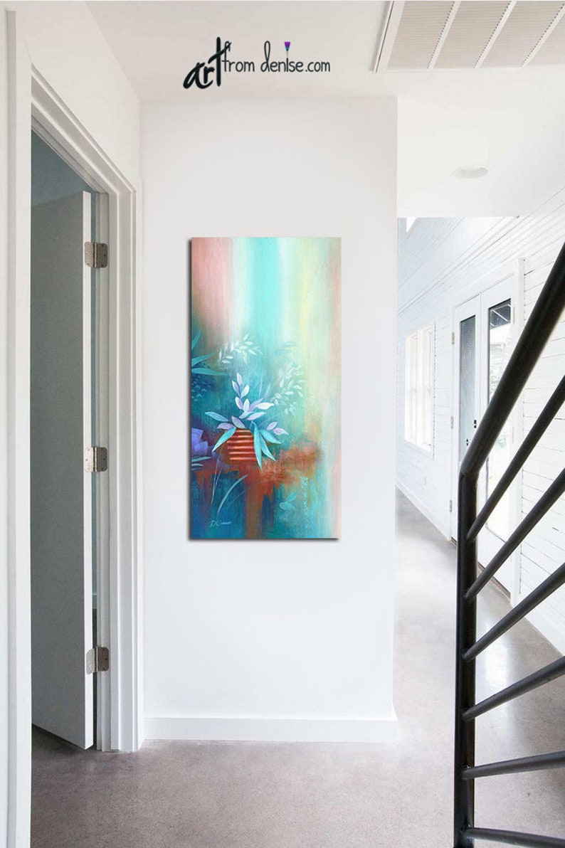 Abstract Floral Painting tall Vertical Wall Art Canvas | Etsy