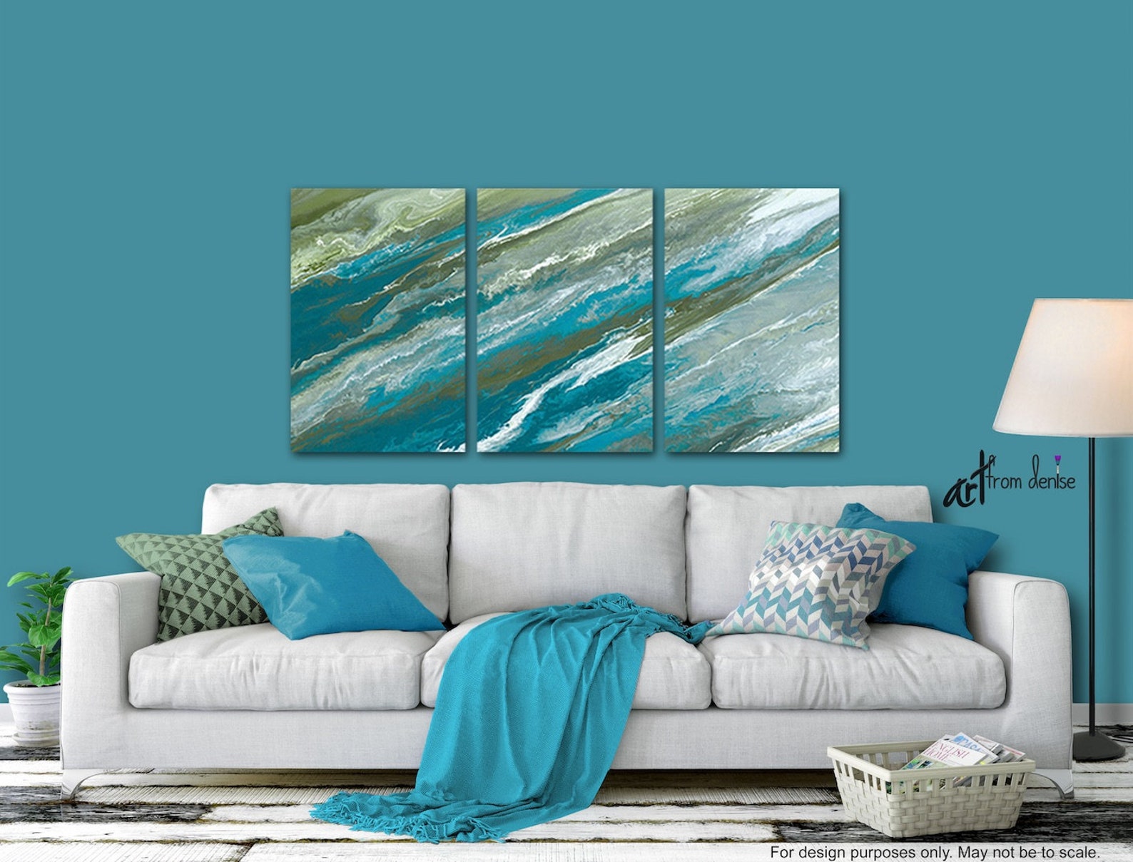 Triptych Painting Large 3 Piece Wall Art Canvas Abstract - Etsy