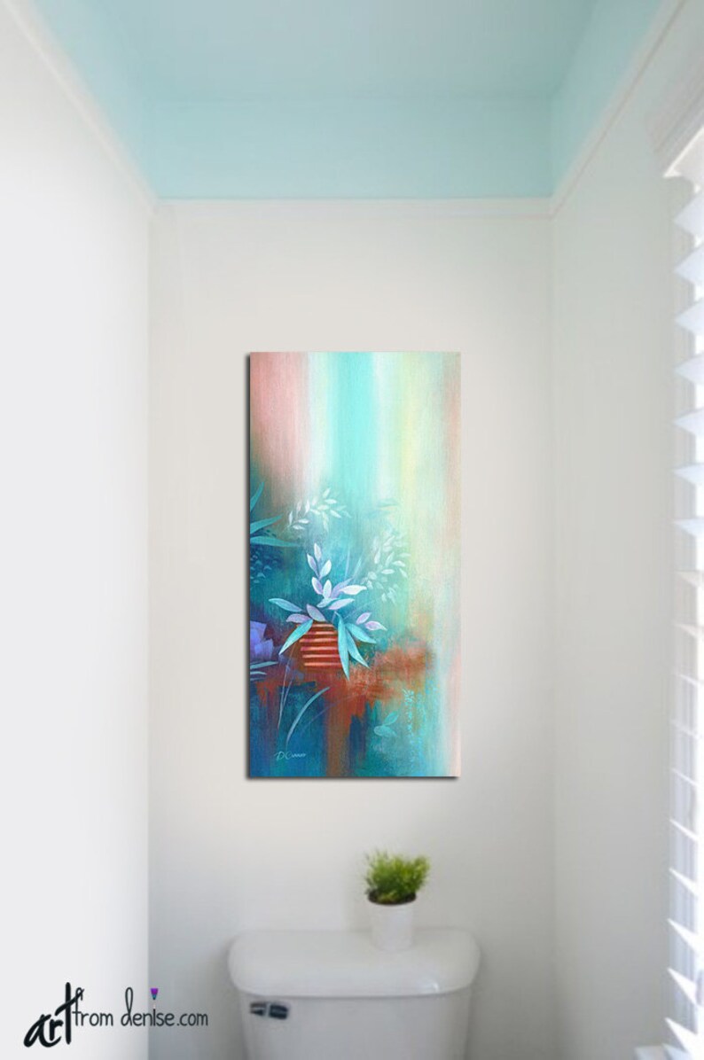 Abstract Floral Painting tall Vertical Wall Art Canvas | Etsy