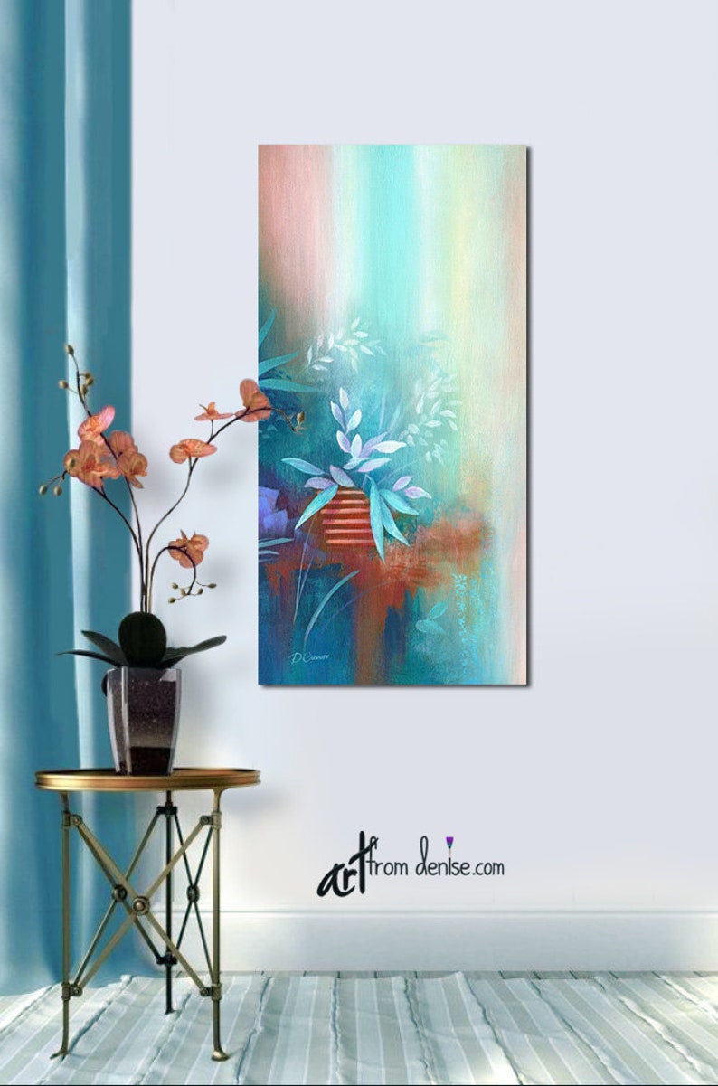 Abstract Floral Painting tall Vertical Wall Art Canvas | Etsy