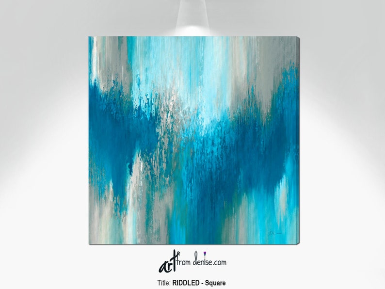 Large Square Abstract Canvas Wall Art for Dining Room - Etsy