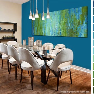 Large Wall Art, Olive Green Blue Home Decor, Abstract Painting Canvas ...