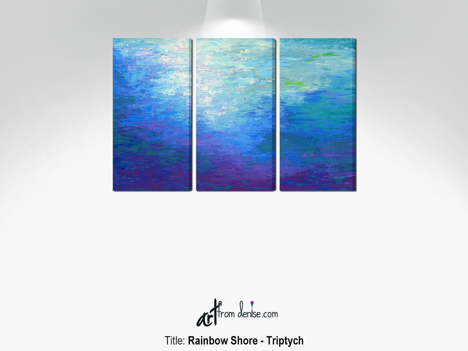 Blue & Purple Abstract 3 Piece Wall Art Canvas Triptych Print - Etsy