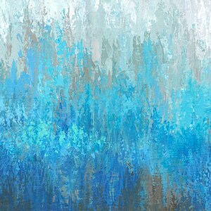 Aqua Blue and Brown Wall Art, Large Abstract 3 Panel Canvas Art Set ...