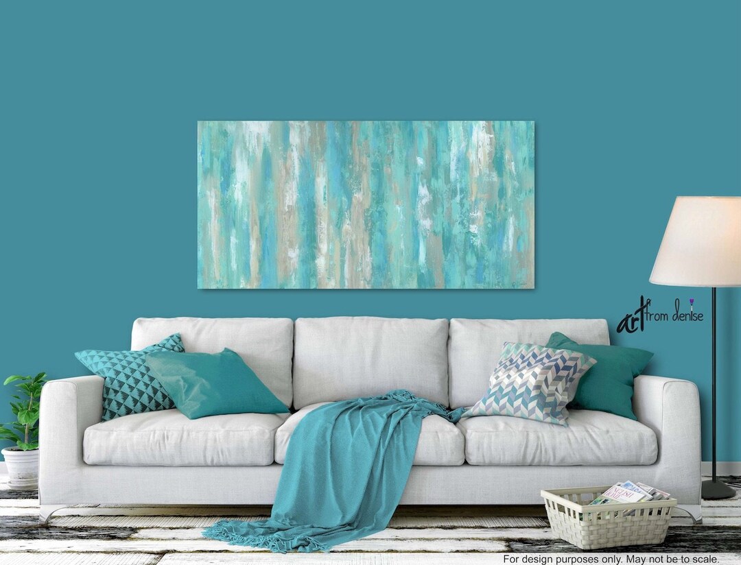 Large wall art, Teal home decor, Canvas art print, Abstract, Master ...