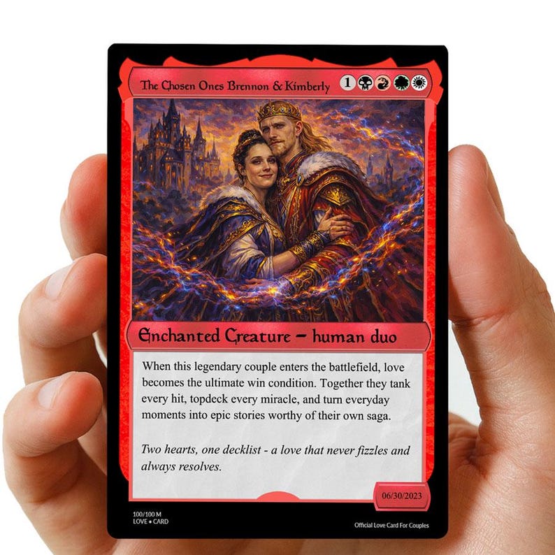 Custom MTG Style Card, Personalized Magic Card, Fantasy Couple Portrait ...
