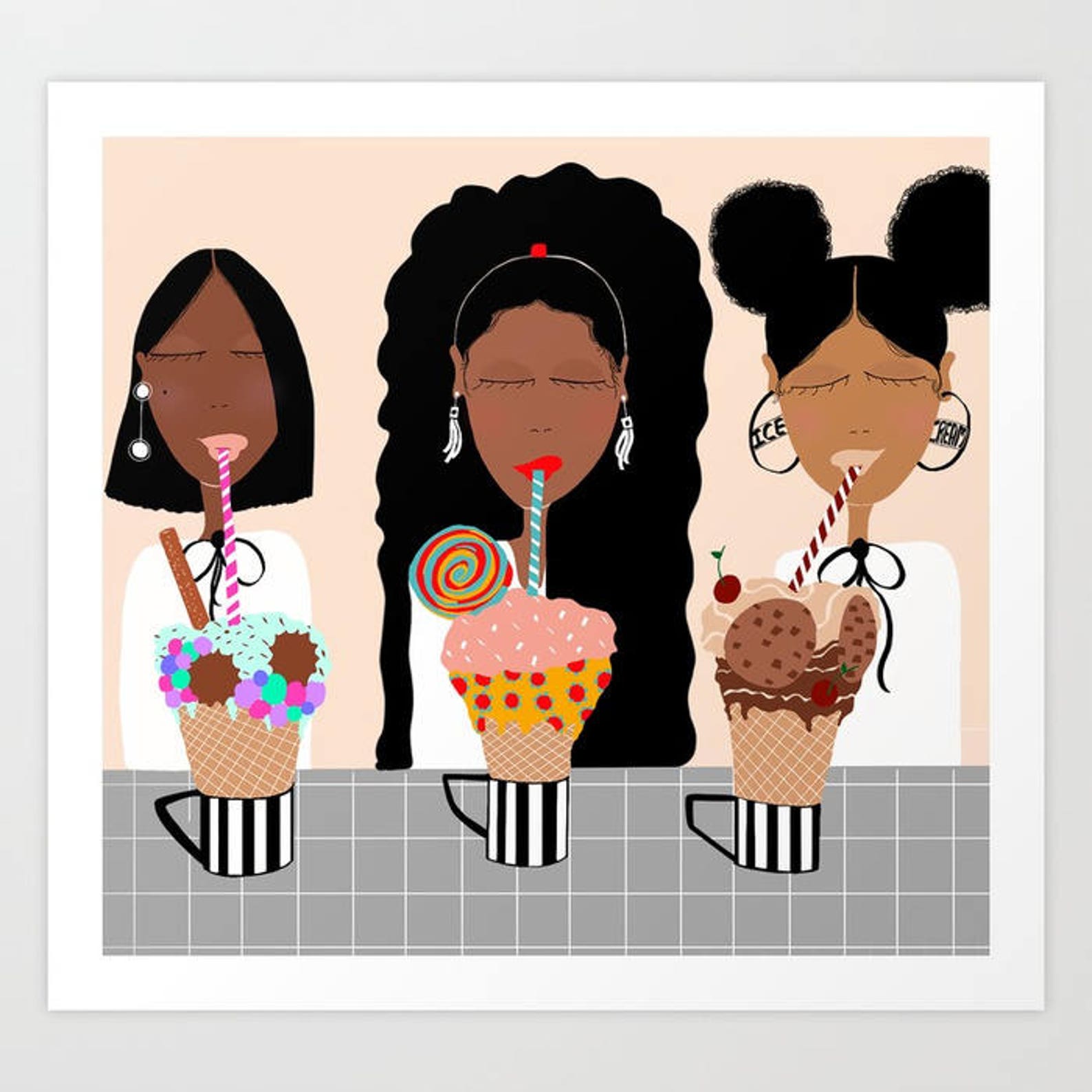 Ice Cream Milkshake Art Print | Etsy