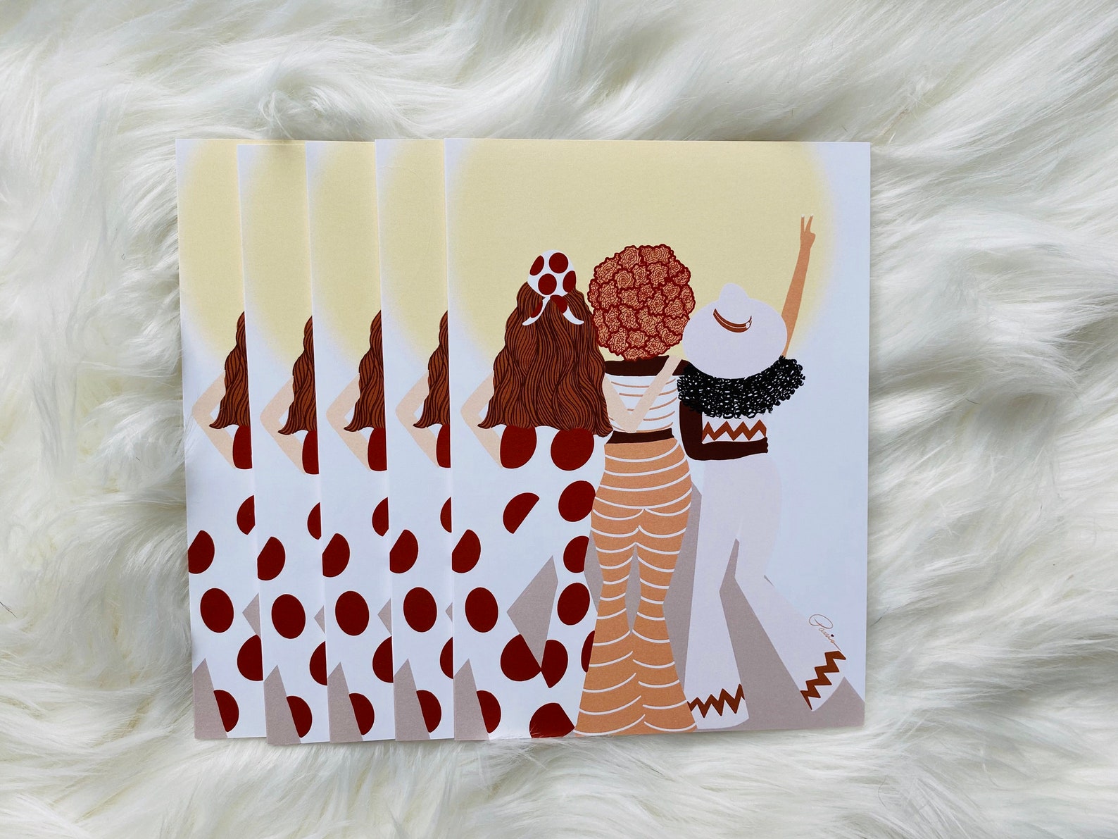 Sunshine Friends Set of 5 Cards - Etsy