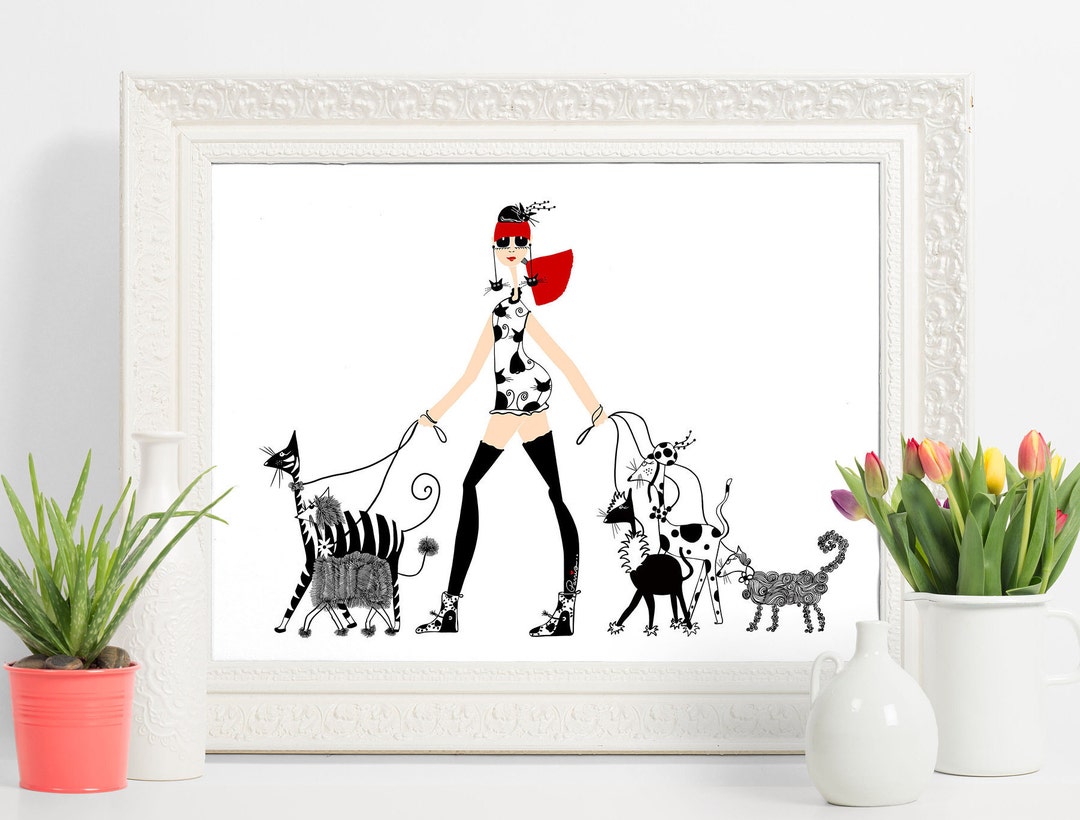 Cat Walker - ART PRINT - Etsy