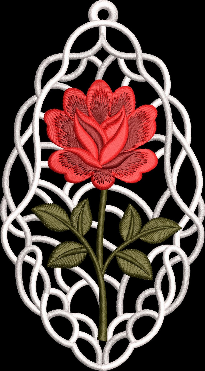 FSL Rose FSL Embroidery Design, Freestanding Lace Flower Machine File ...