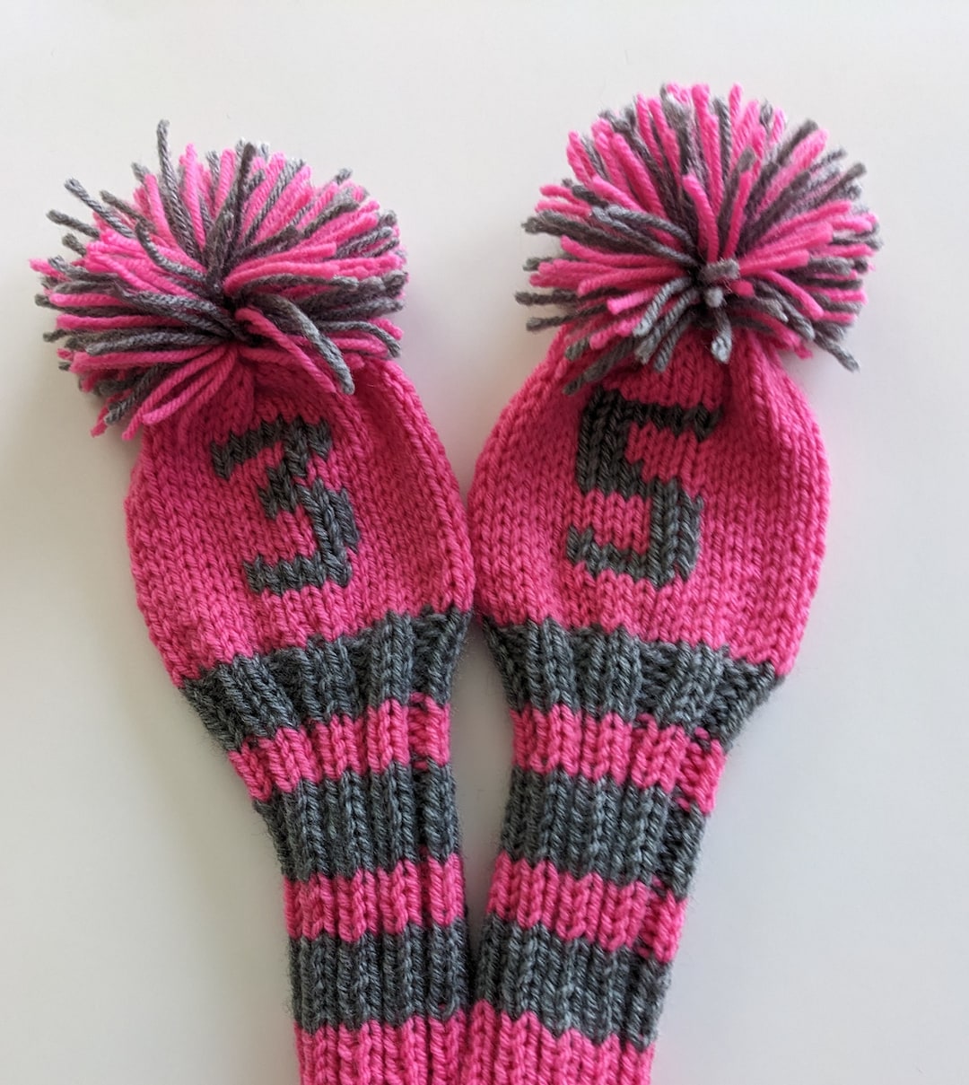 Set of 2, Made-to-order! Hand Knitted Golf Club Covers Custom Head ...
