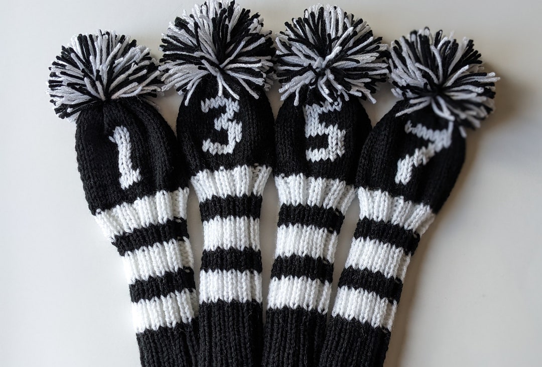 Set of 4, Any Size, Choose Your Colors! Custom Hand Knitted Golf Club ...