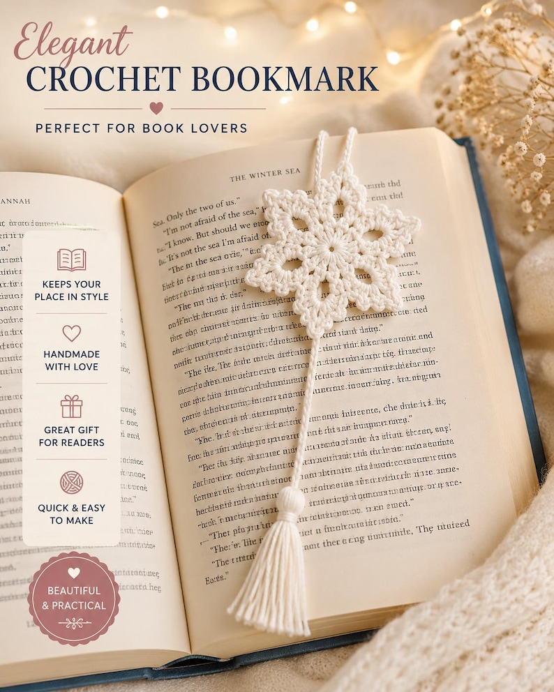 Snowflake Ornament Crochet Pattern Bookmark PDF Winter Christmas ...