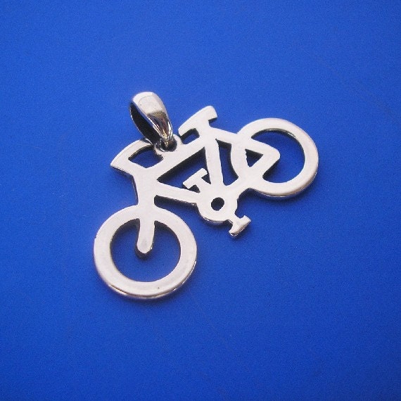 Silver Bicycle Pendant Hand Made Solid Silver - Etsy