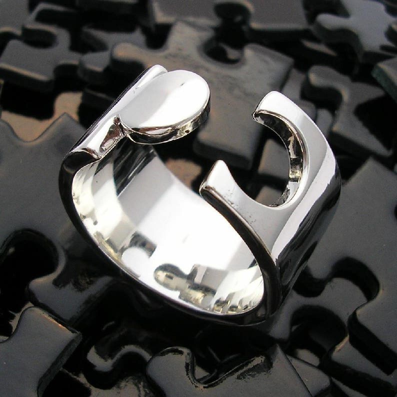 Silver Puzzle Jigsaw Ring Hand Made Solid Silver - Etsy