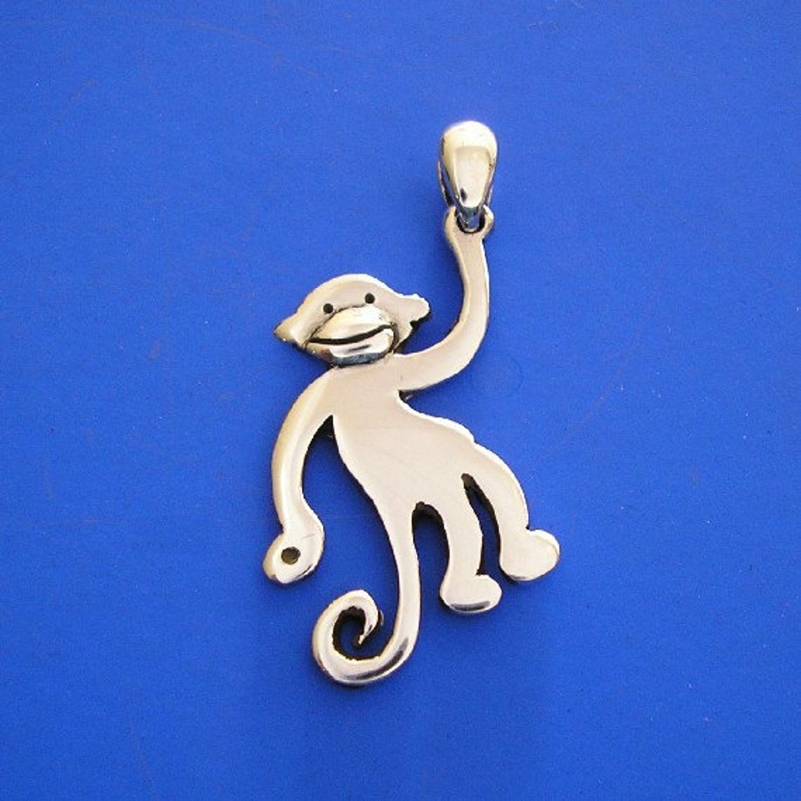 Silver Monkey Pendant Hand Made Solid Silver - Etsy