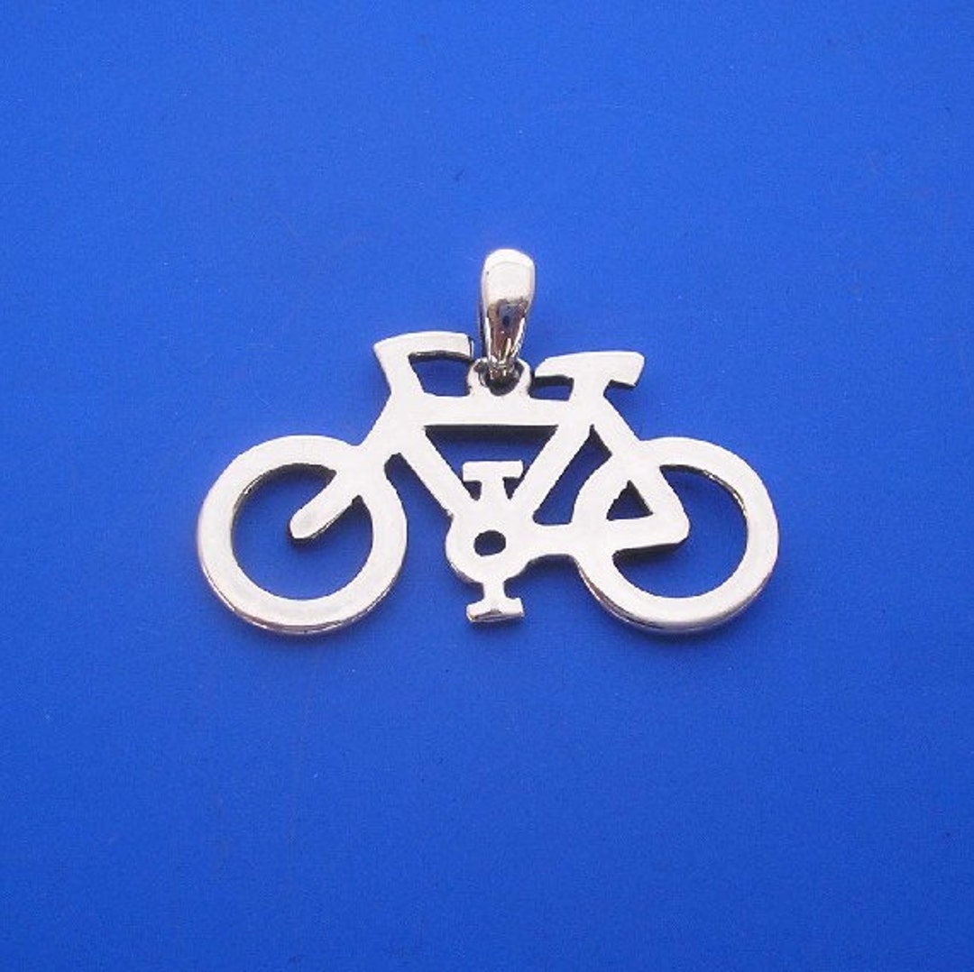 Silver Bicycle Pendant , Hand Made Solid Silver - Etsy