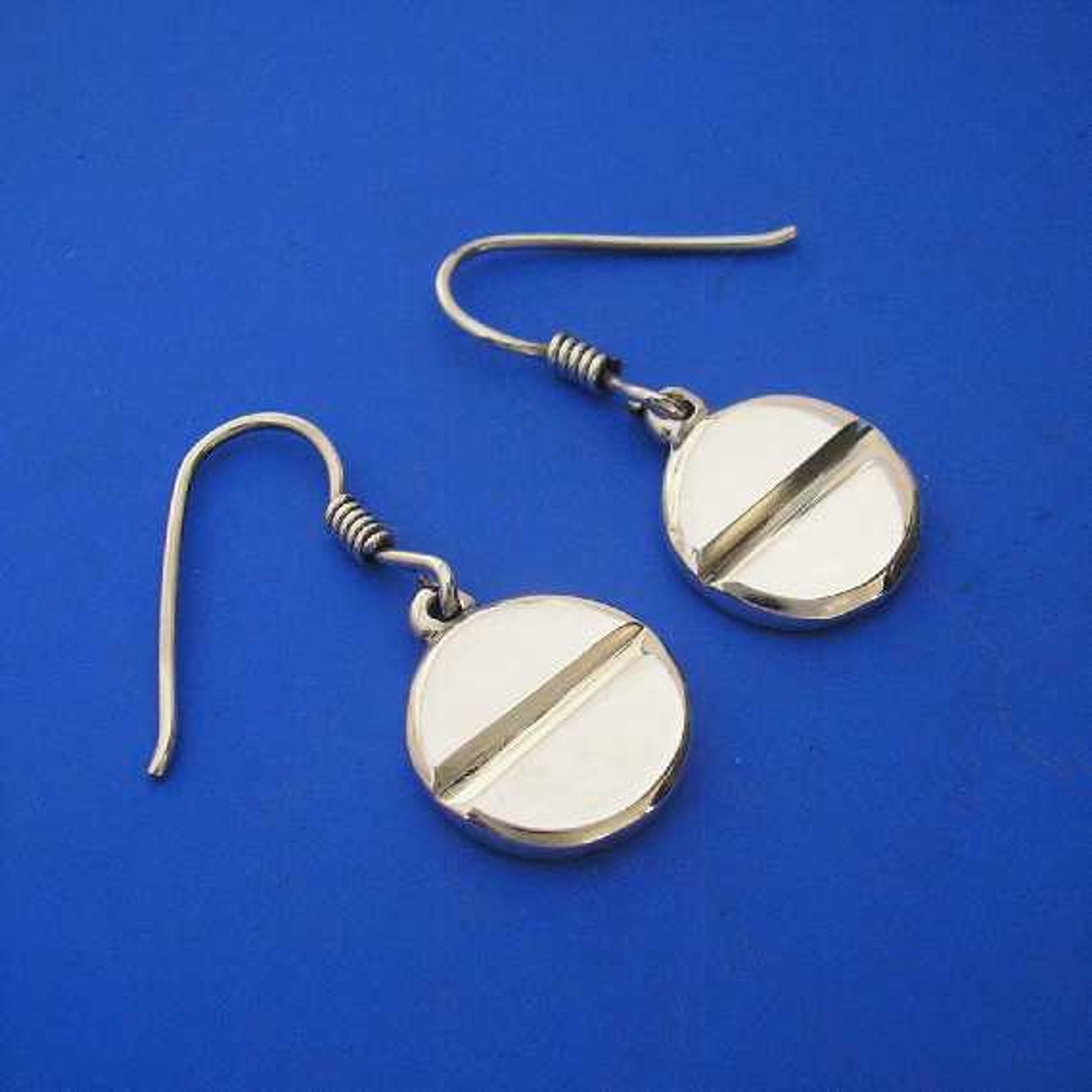 Silver Tablet , Pill Earrings , Hand Made Solid Silver Jewelry ...