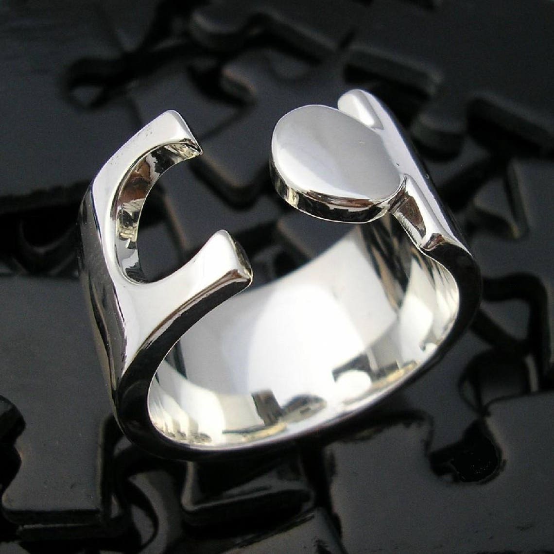 Silver Puzzle Jigsaw Ring Hand Made Solid Silver - Etsy
