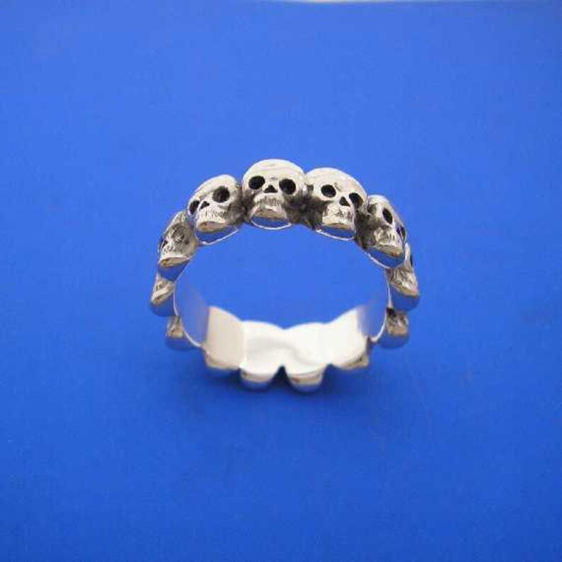 Silver Skulls Ring Hand Made Solid Silver - Etsy