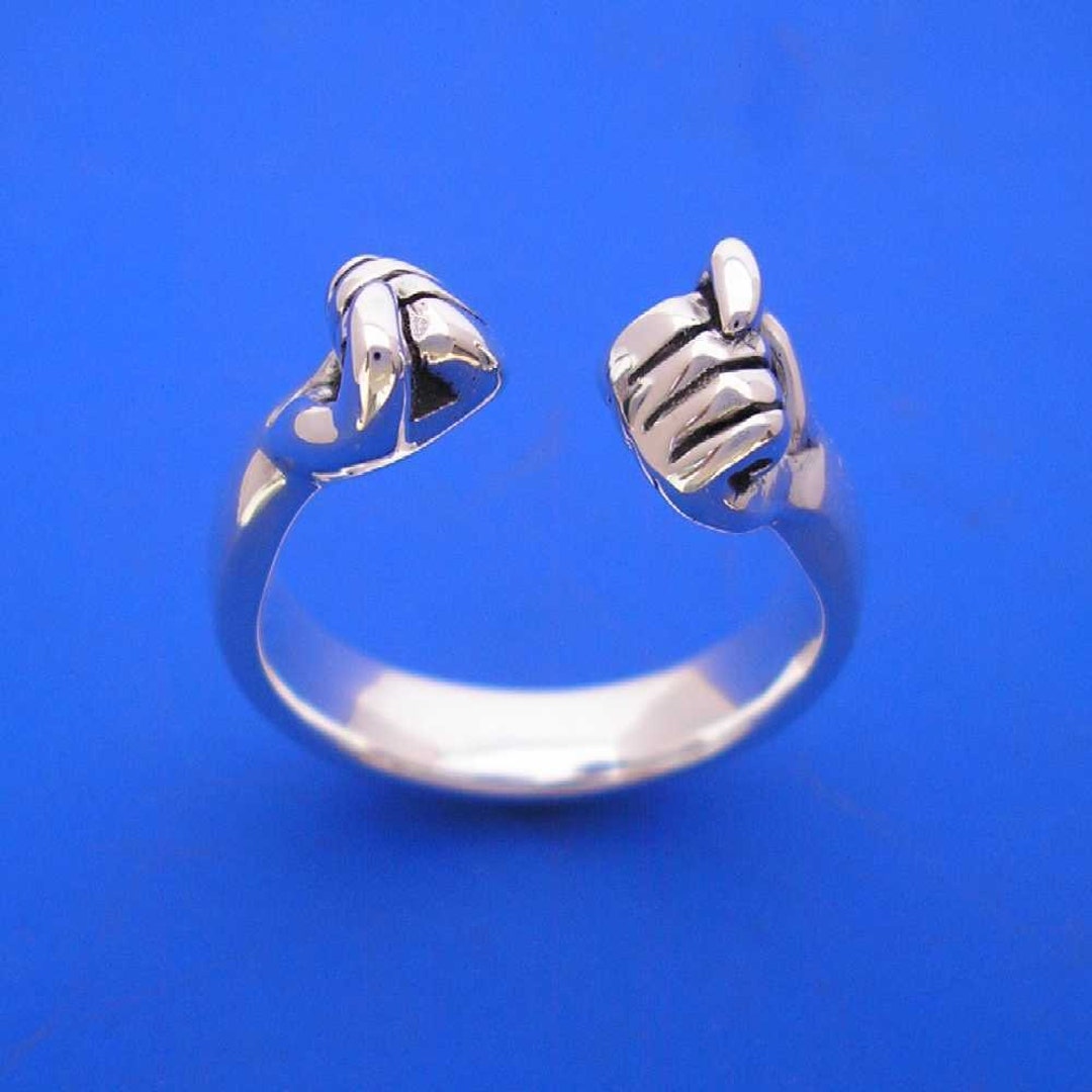 Silver Hand Fist Bump Ring Hand Made Solid Silver - Etsy