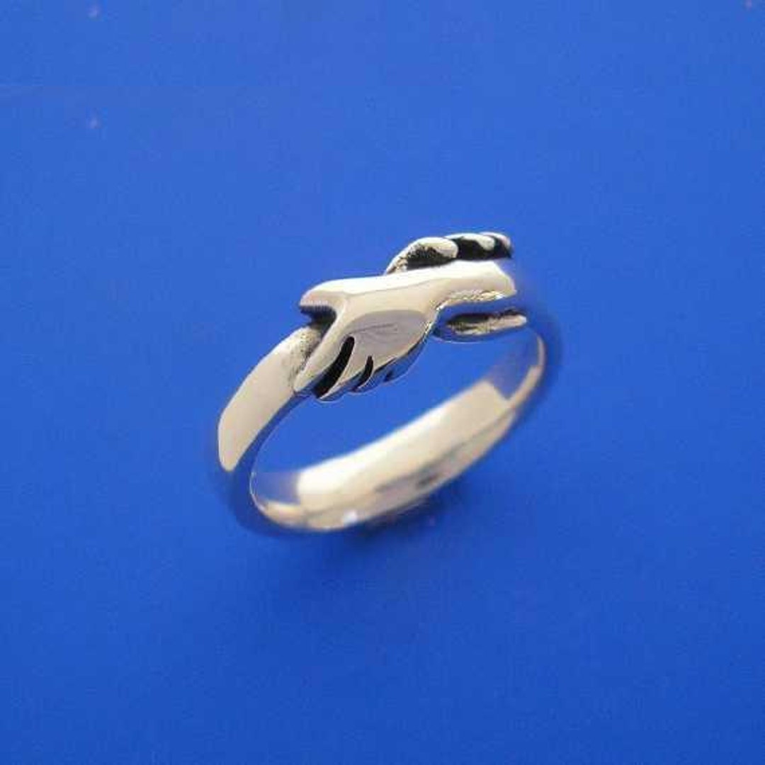 Silver Hands Ring , Hand Made Solid Silver - Etsy
