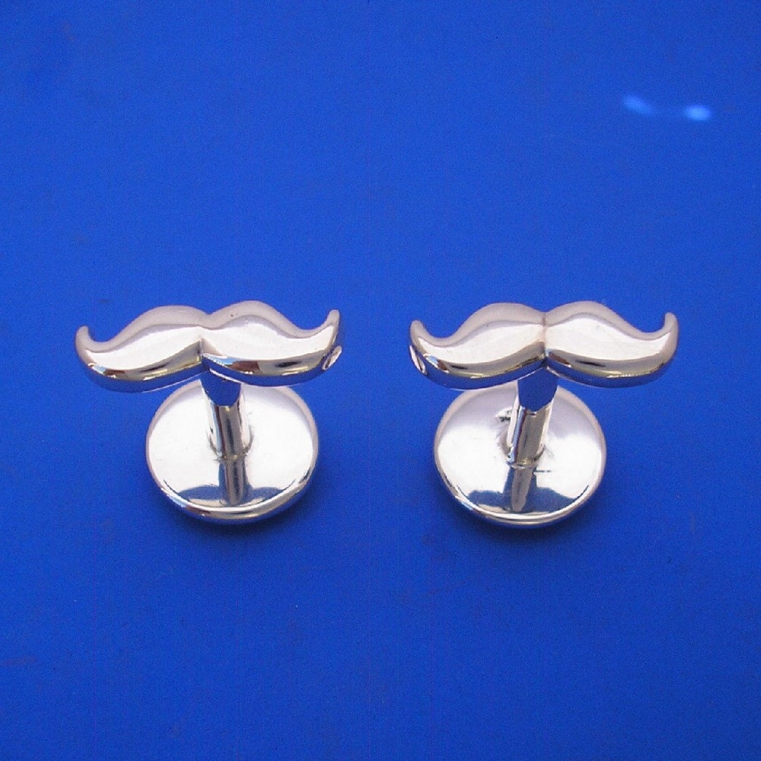 Silver Moustache Mustache Cuff Links , Hand Made Solid Silver Jewelry ...