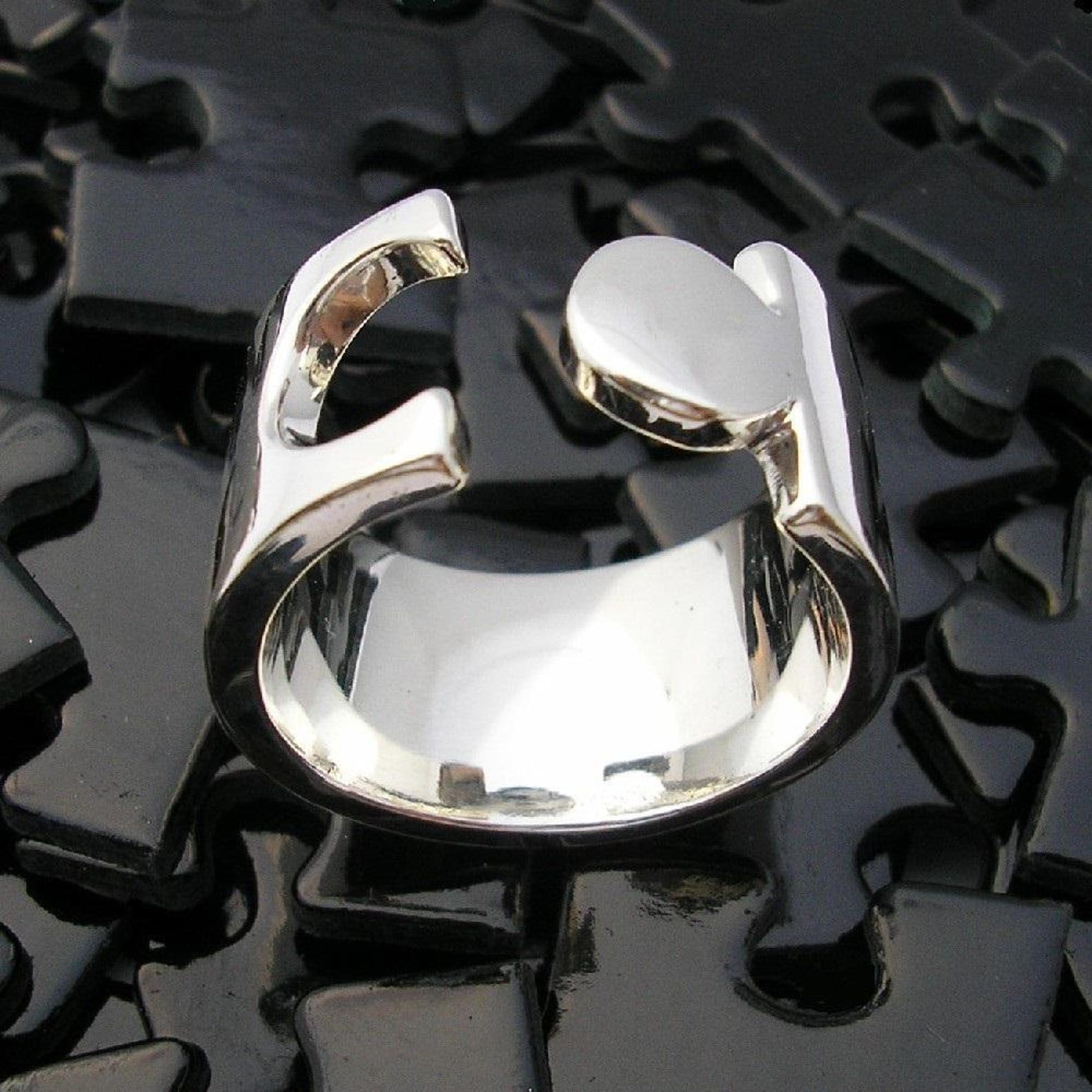 Silver Puzzle Jigsaw Ring Hand Made Solid Silver - Etsy