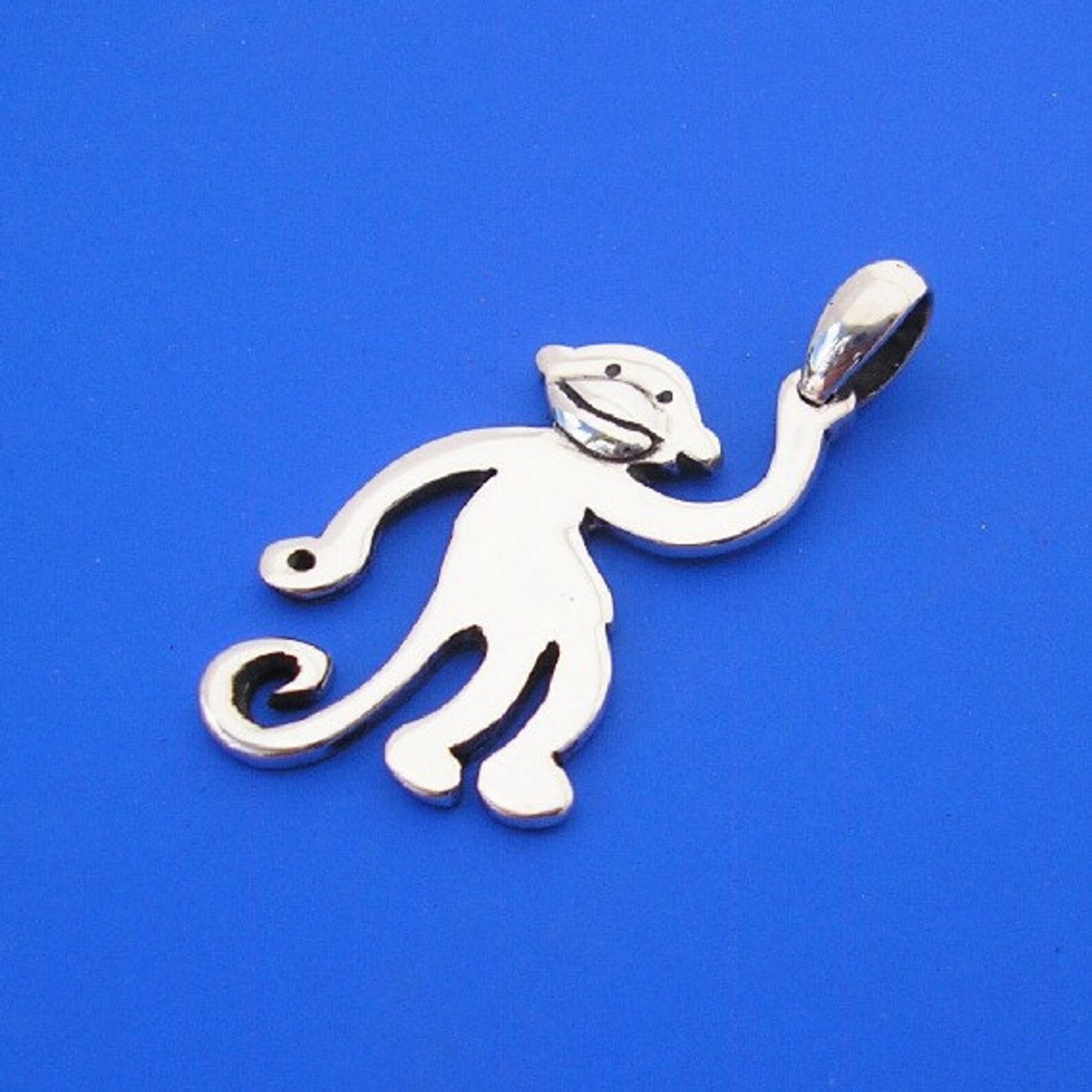 Silver Monkey Pendant Hand Made Solid Silver - Etsy