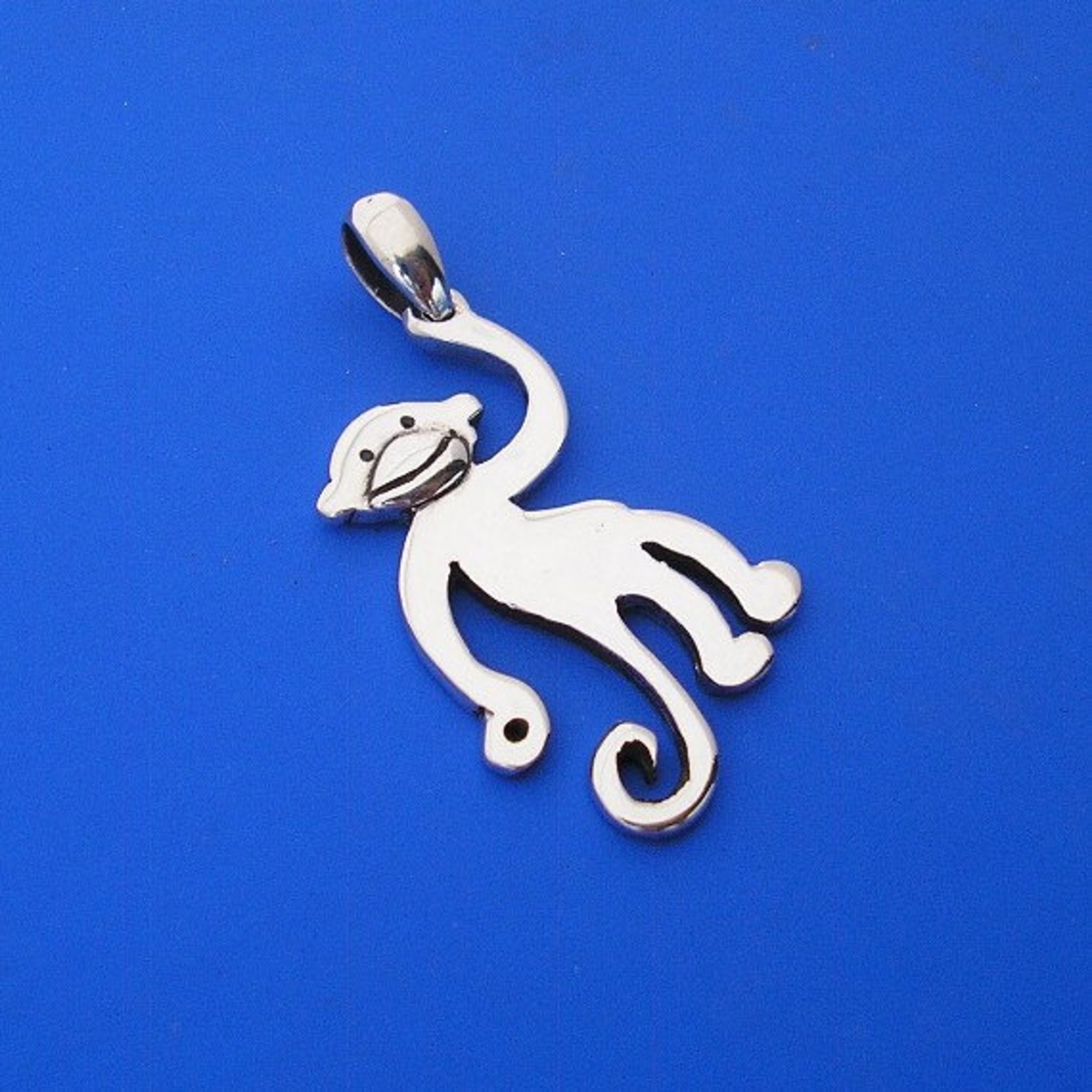 Silver Monkey Pendant Hand Made Solid Silver | Etsy