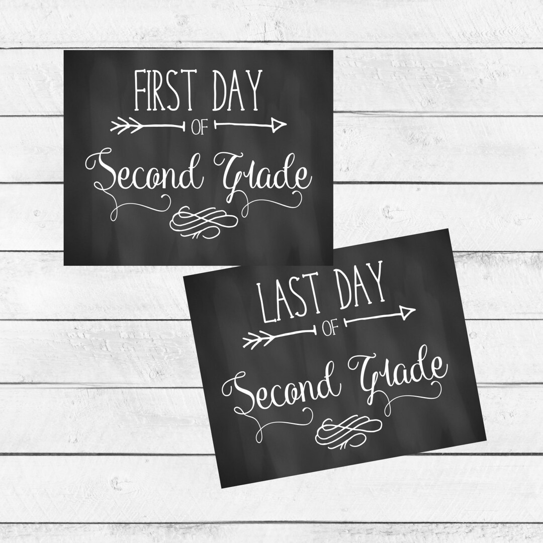 First Day of School Sign Printable Chalkboard Second Grade - Etsy