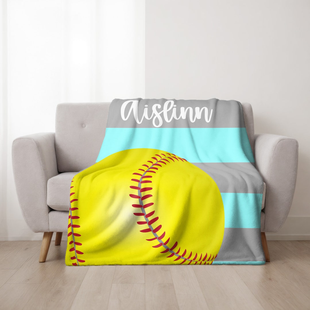 Personalized Softball Blanket - Custom Birthday Gift for Teen Girls ...