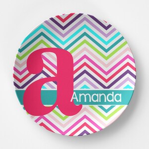 Personalized Plate - Chevron Name - Custom Plate for Girls - Etsy
