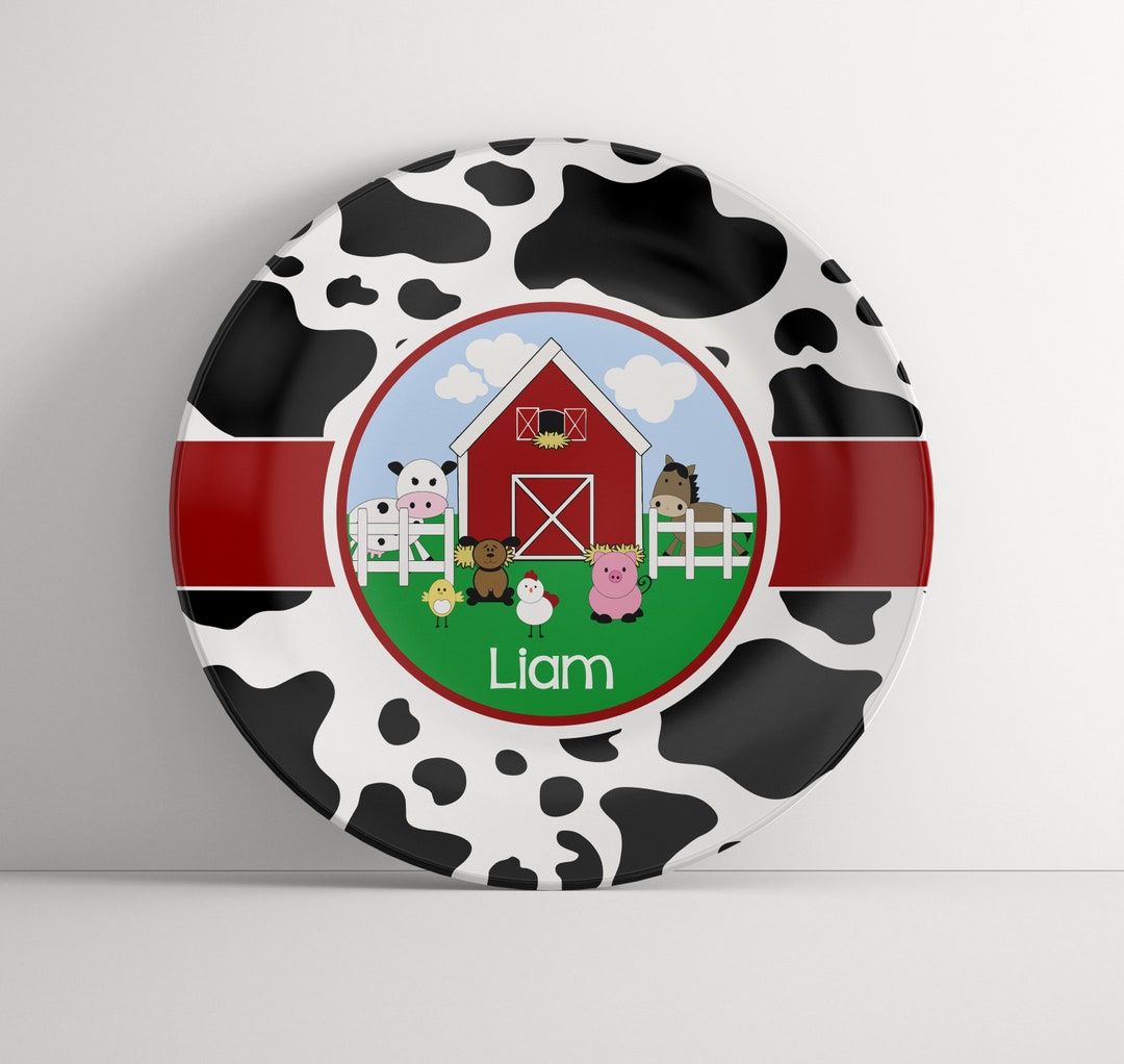 Personalized Plate -on the Farm - Custom Farm Animals Dinnerware - Etsy