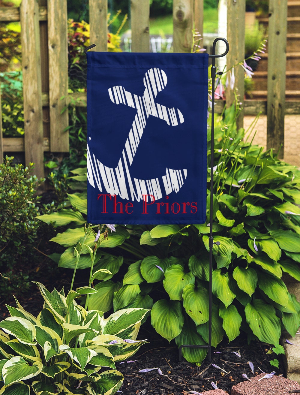Personalized Garden Flag Custom monogram Yard Flag Anchor | Etsy