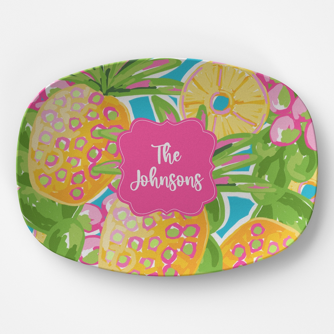 Pineapple Personalized Platter - Tin Tree Gifts Custom Dinnerware - Etsy