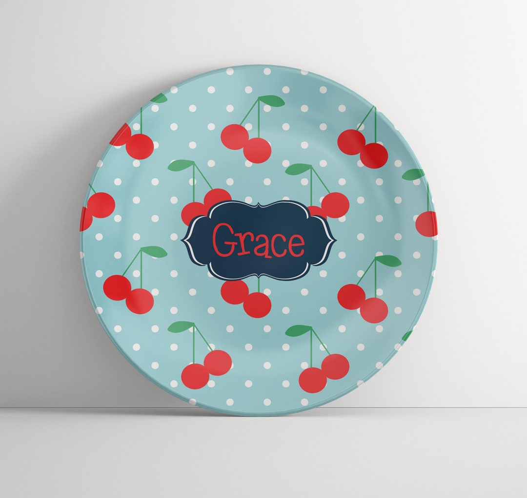 Custom Dinnerware - Cherry Love - Personalized Plate for Girls - Etsy