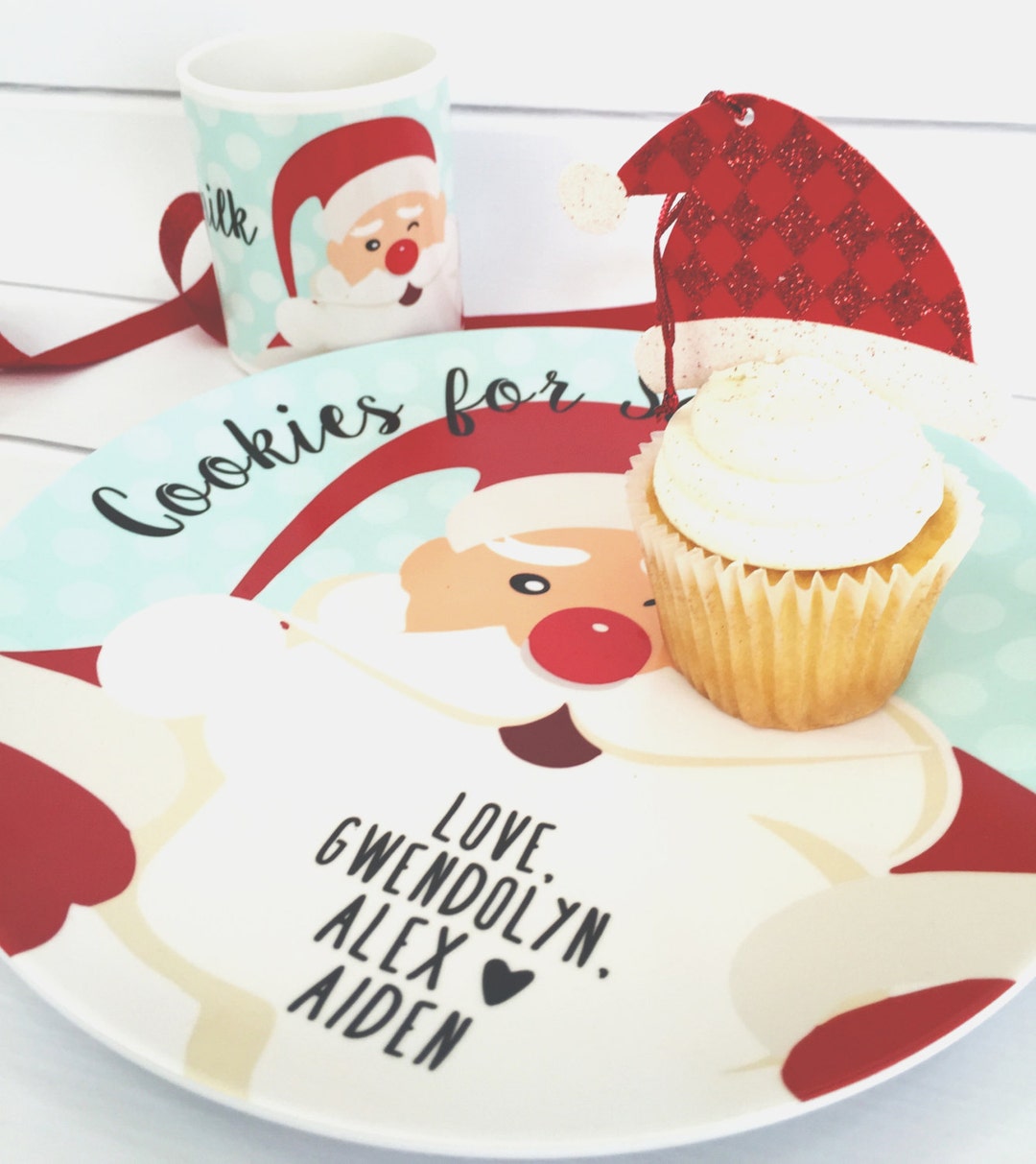 Personalized Cookies and Milk for Santa Set Plate and Mug Set - Etsy