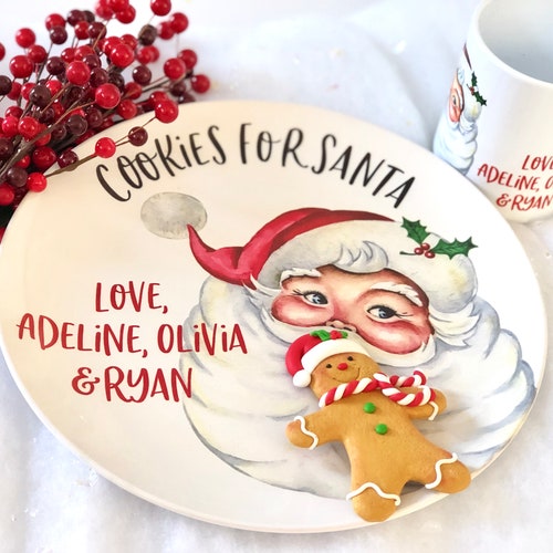 Personalized Santa Cookie Plate - Etsy