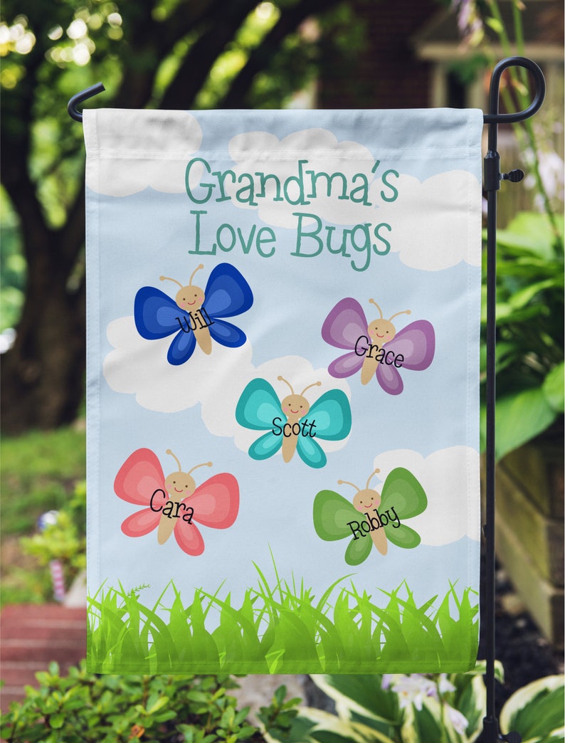 Personalized Garden Flag Custom monogram Yard Flag Grandmas | Etsy