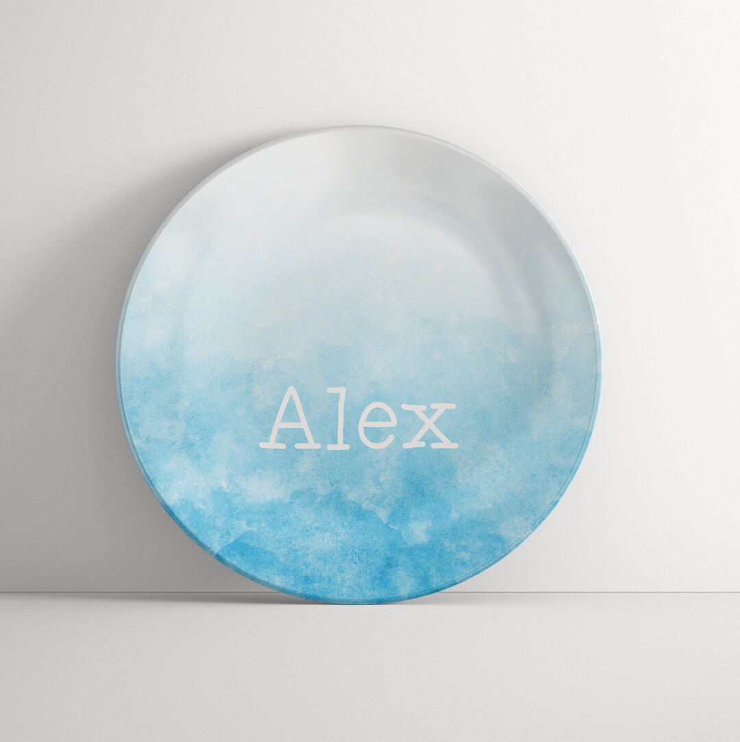 Personalized Plate Ombre Blue Sky Name - Etsy