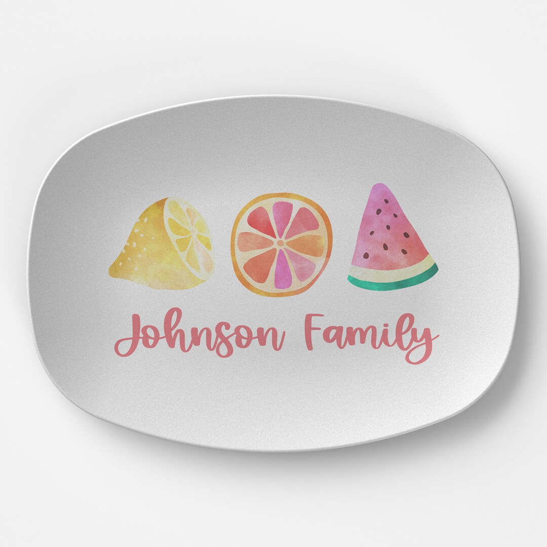 Personalized Platter | Fruit Platter | Plastic Dinnerware | Family Name ...