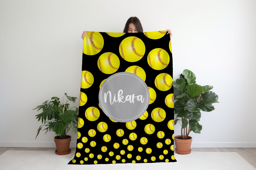 Personalized Softball Blanket- Custom Birthday Gift for Girls - Etsy