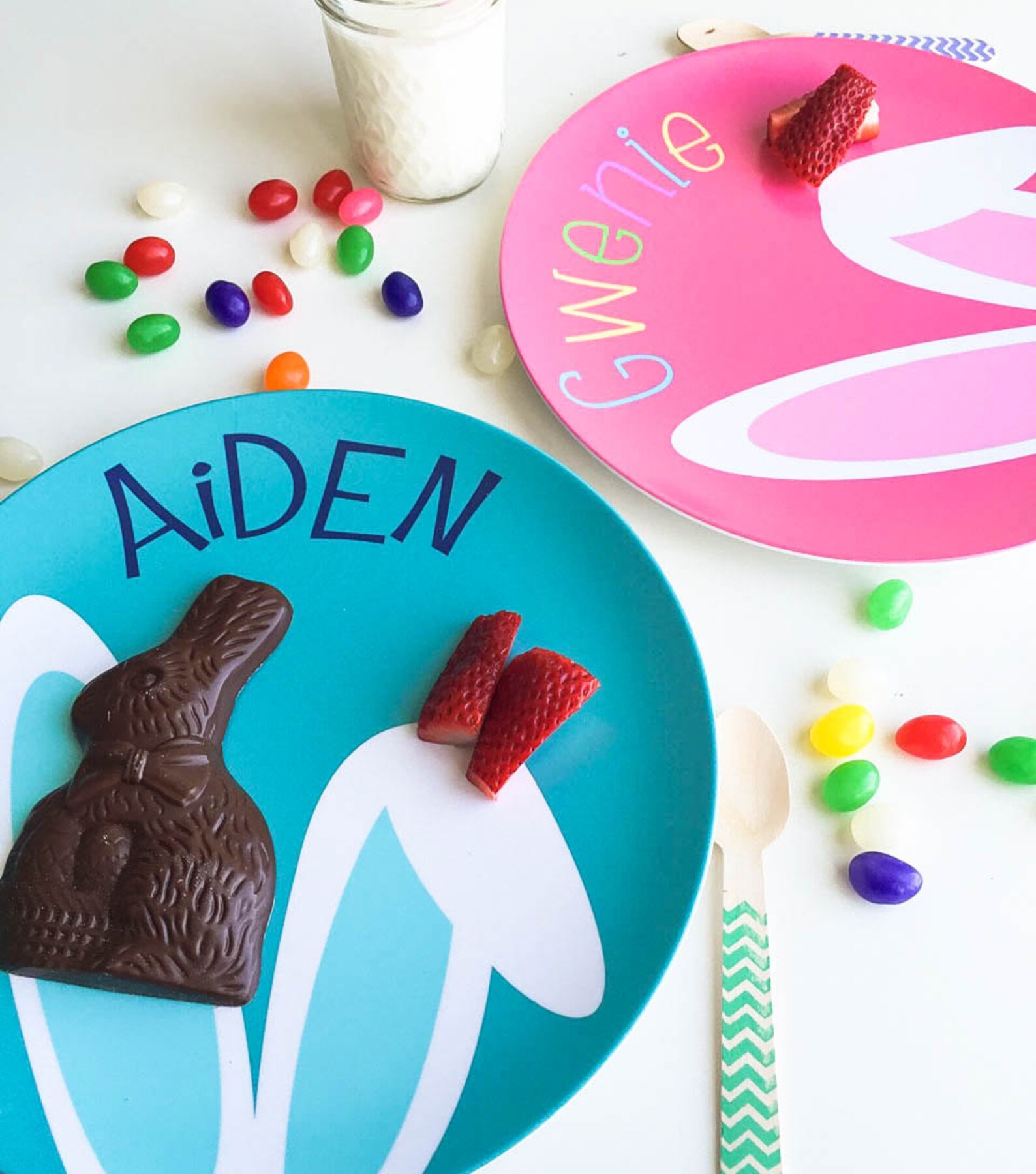 Personalized Bunny Ears Easter Plate - Etsy