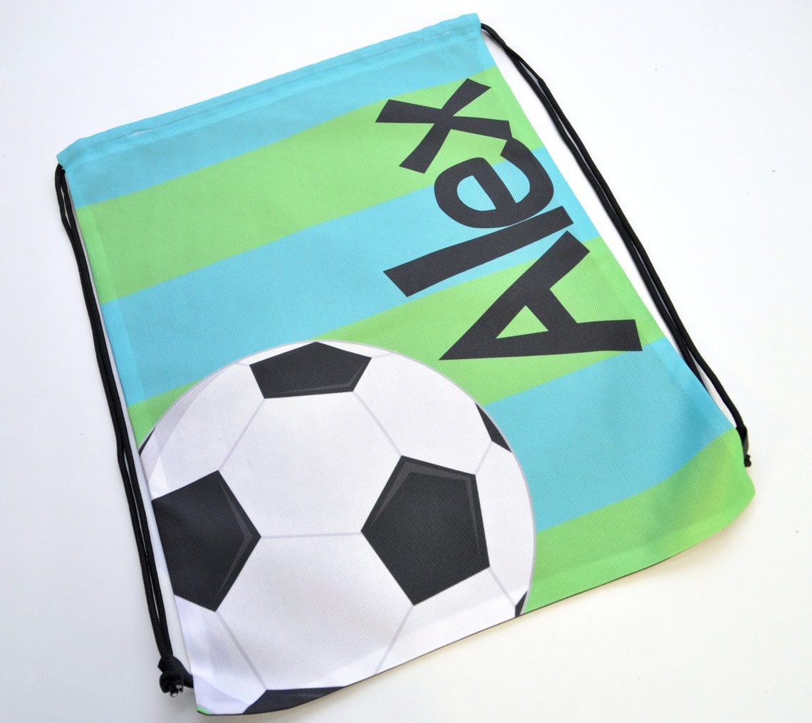 Personalized Drawstring Backpack Soccer Personalized Kids - Etsy