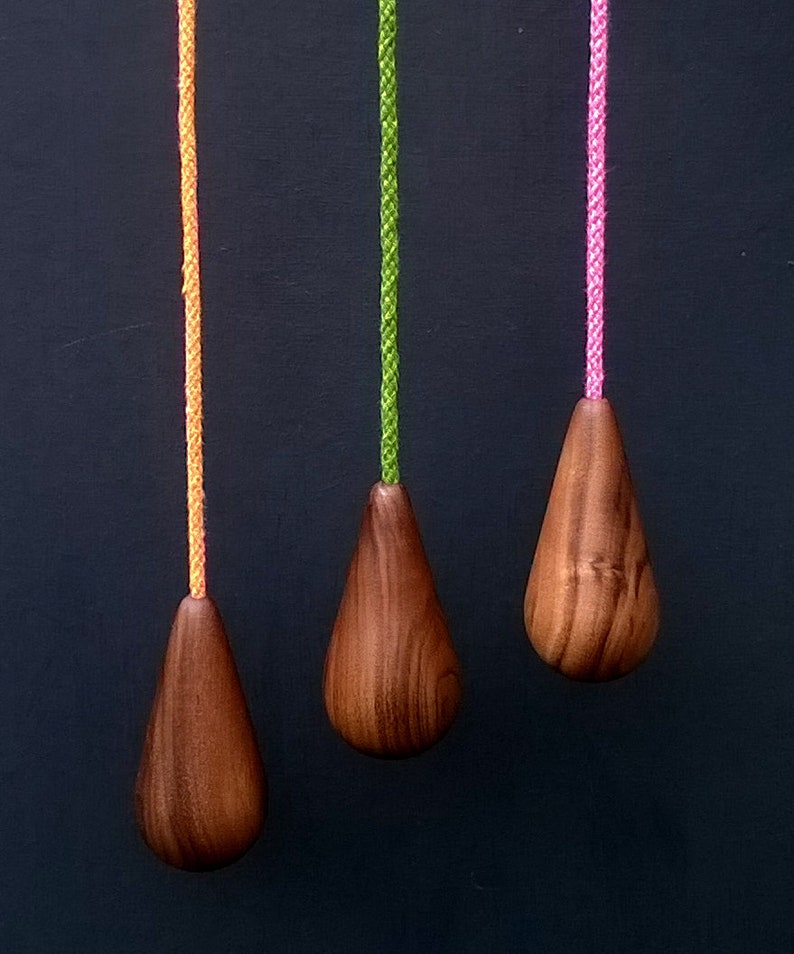Large Walnut Peardrop Lightpull With Coloured Cord - Etsy UK